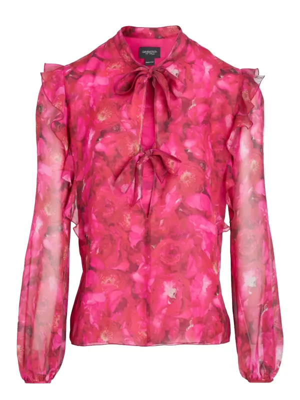 Giambattista Valli Floral-print Silk-georgette Blouse - Pink