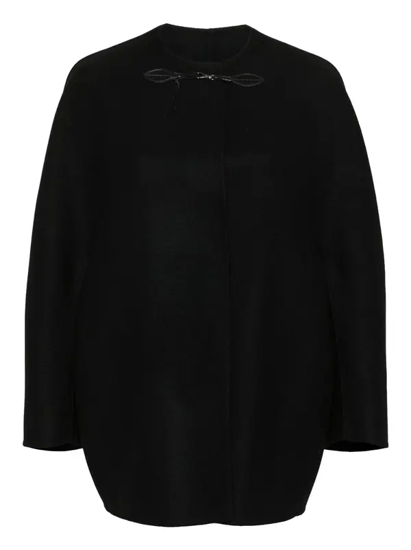 Ermanno Scervino Virgin Wool Cape - Black