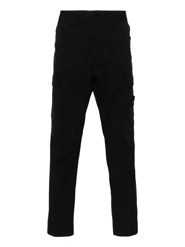 Stone Island Tapered Cargo Trousers - Black