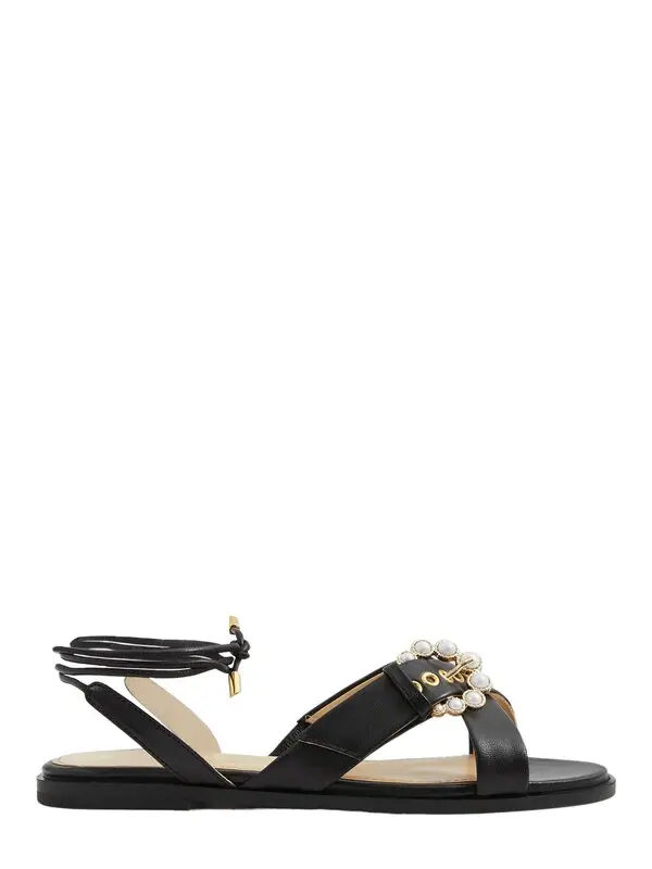 CAMILLA ELPHICK Ava Leather Sandals - Black