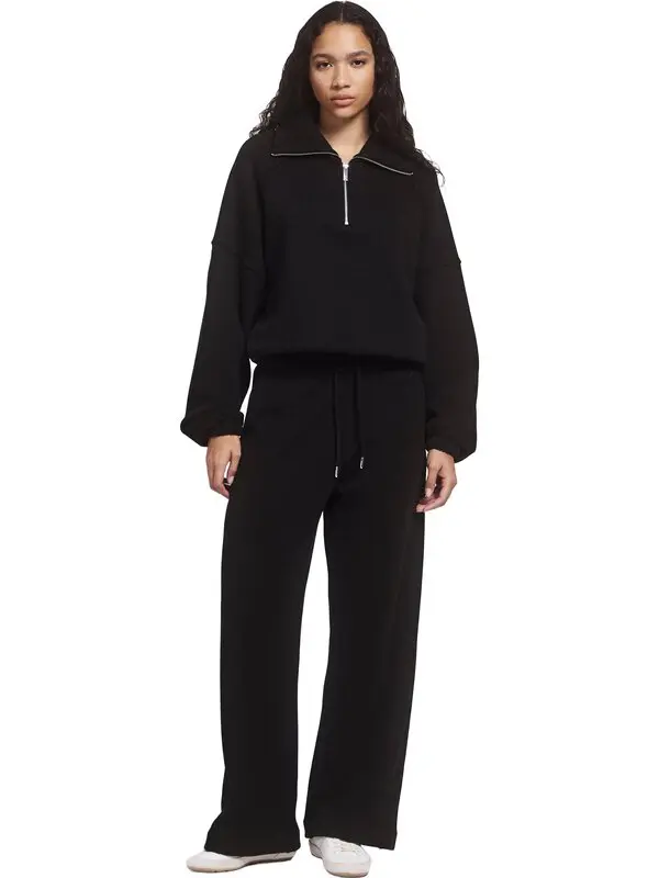 NINETY PERCENT Straight Leg Sweatpant In Organic Cotton - Black