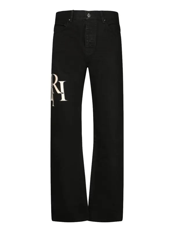 Amiri Straight-leg Jeans With Logo - Black