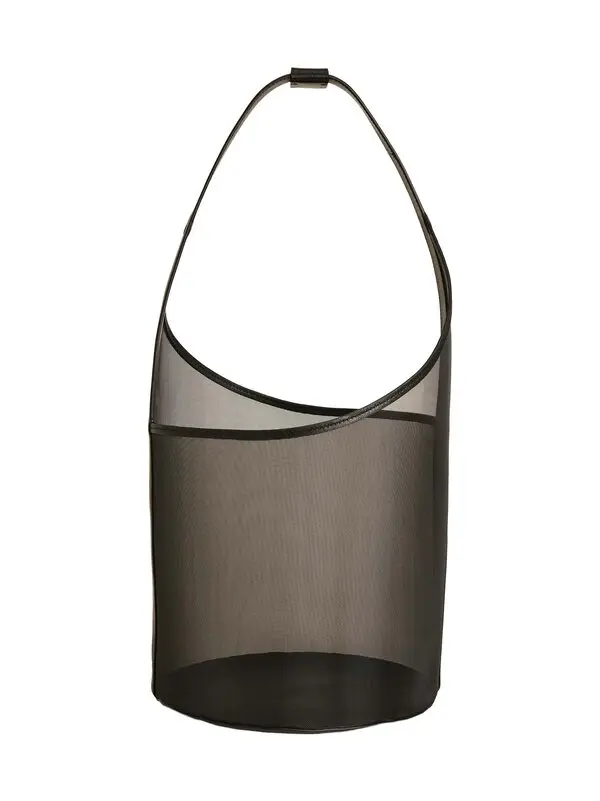REFORMATION Medium Mesh Silvana Bucket Bag - Black
