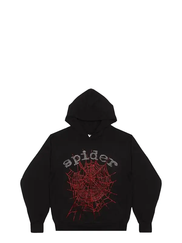 SP5DER Og Rhinestone Hoodie - Black