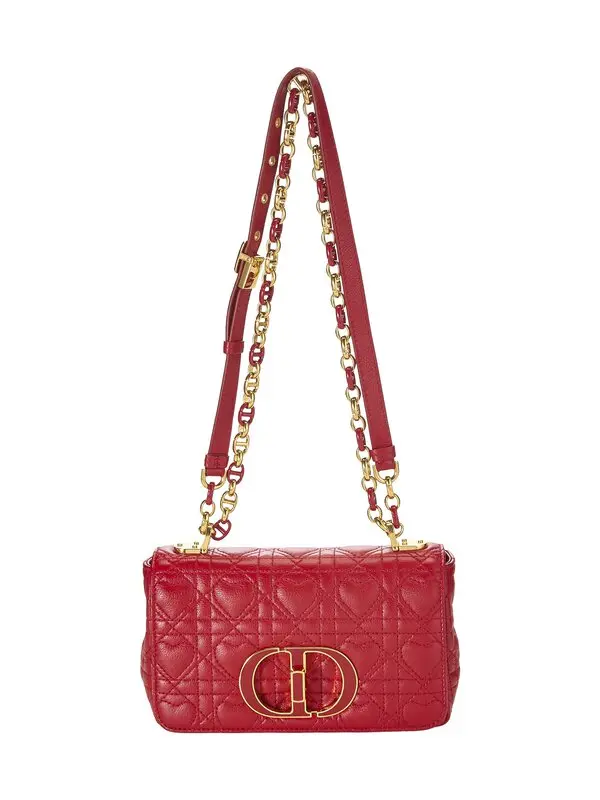 Dior Cannage Calfskin Dioramour Caro Bag - Red