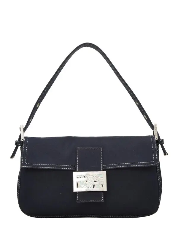 Fendi Canvas Baguette - Navy