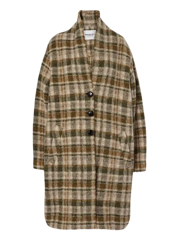 MARANT ETOILE Gabriel Checked Wool-blend Overcoat - Multicoloured