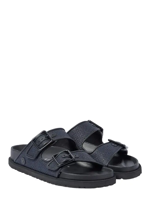 BIRKENSTOCK Arizona Luxe Raffia Sandals - Black