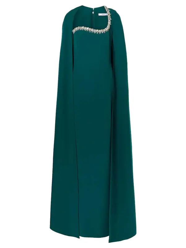 Safiyaa Mattia Crystal-embellished Gown - Green