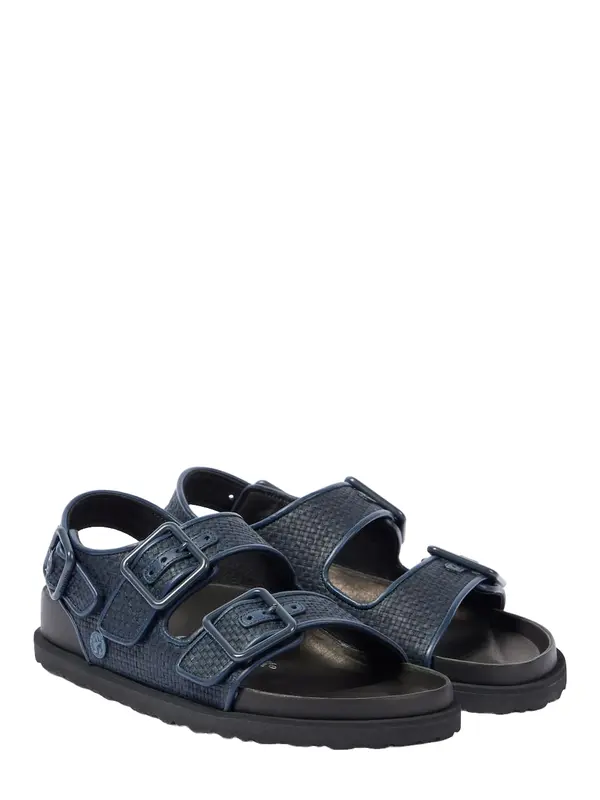 BIRKENSTOCK Milano Luxe Raffia Sandals - Blue