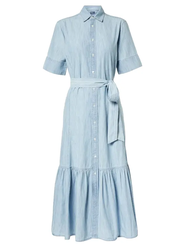 Polo Ralph Lauren Cotton Chambray Shirt Dress - Blue