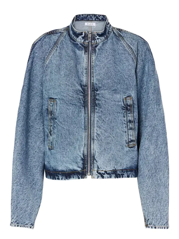Alaïa Round Racing Denim Jacket - Blue