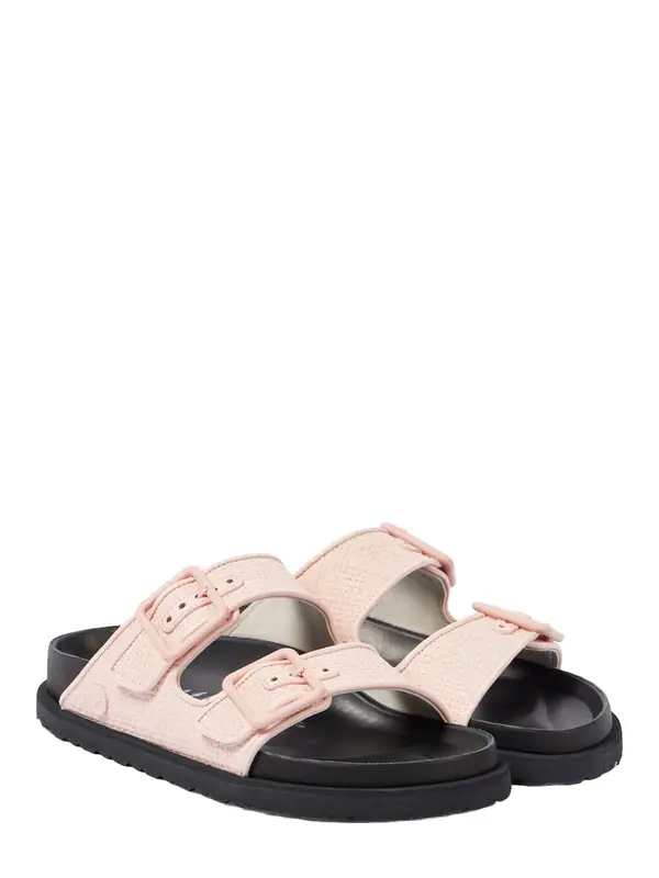 BIRKENSTOCK Arizona Luxe Raffia Sandals - Pink