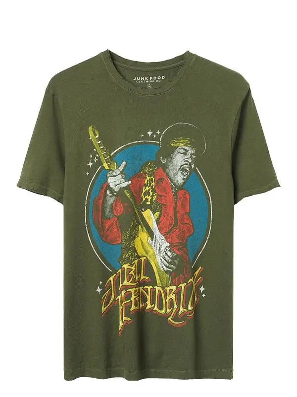 Junk Food Clothing Jimi Hendrix Vintage Tee - Kombu Green