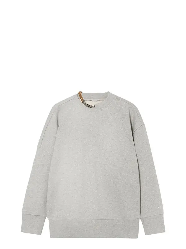 Stella McCartney Chain-embellished Sweatshirt - Light Gray Melange