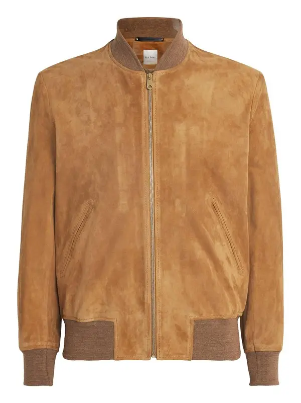 Paul Smith Suede Bomber Jacket - Brown