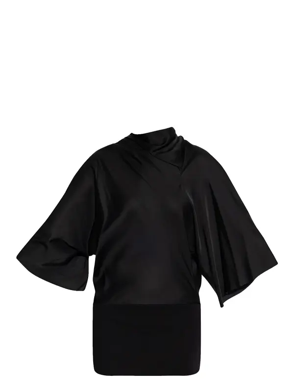 Rick Owens Cylinder Draped Sleeve Top - Black