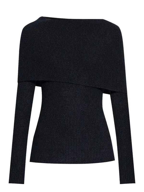 Fabiana Filippi Off-shoulder Ribbed Knit Sweater - Blue