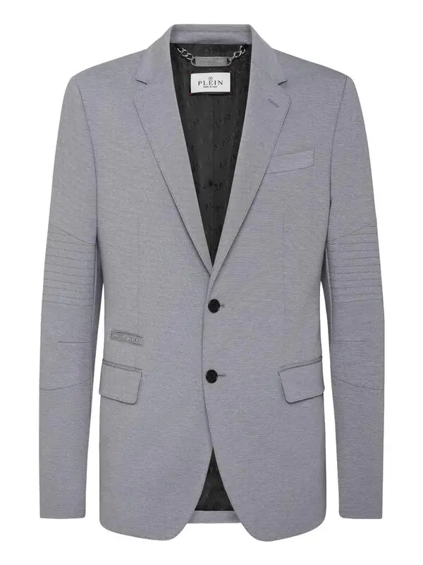 Philipp Plein Logo-patch Jersey Blazer - Grey