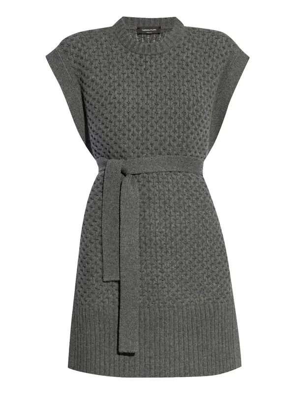 Fabiana Filippi Tied Waist Knit Vest - Grey