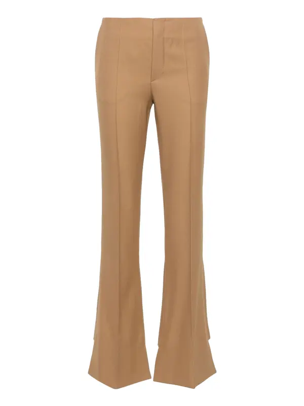 Chloé Pintuck Bootcut Trousers - Brown