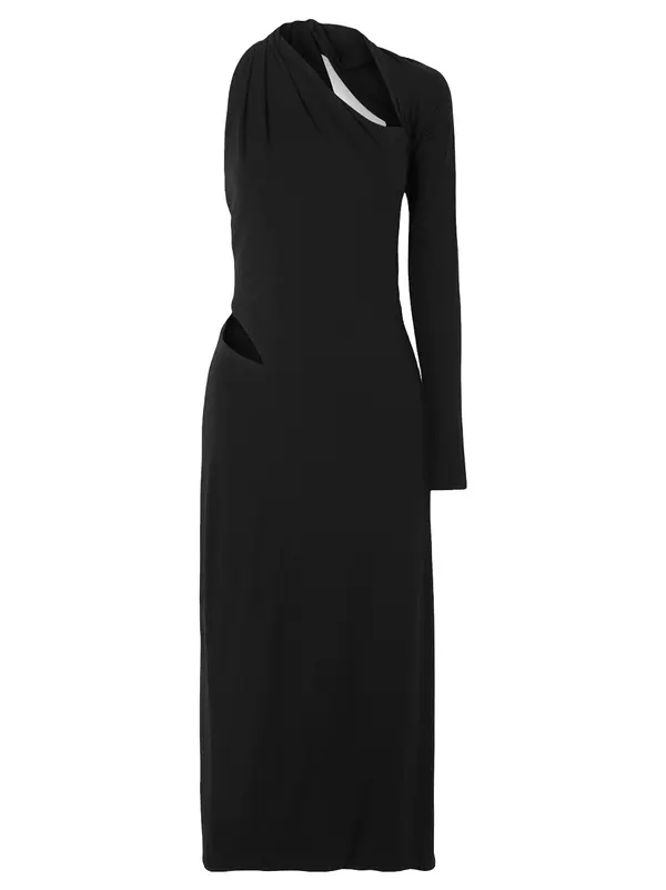 Versace Cutout One-shoulder Midi Dress - Black
