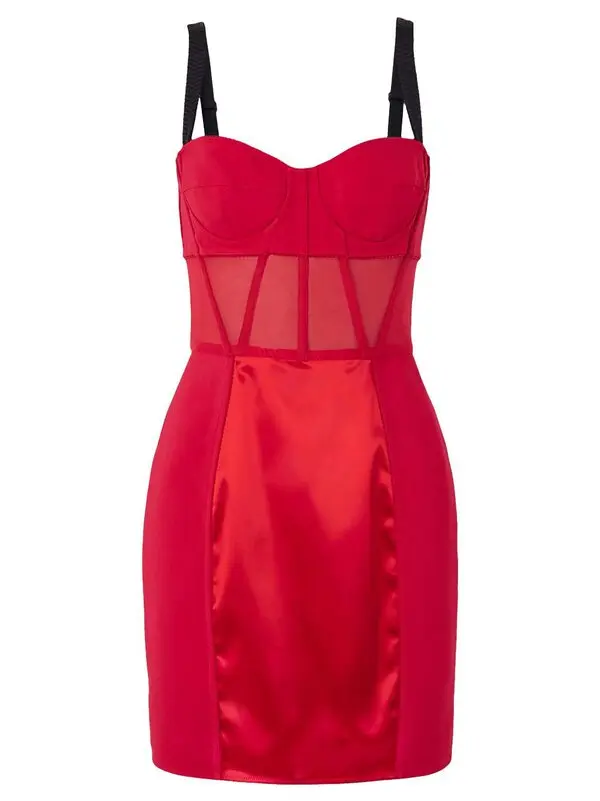 Dolce & Gabbana Paneled Mini Dress - Red