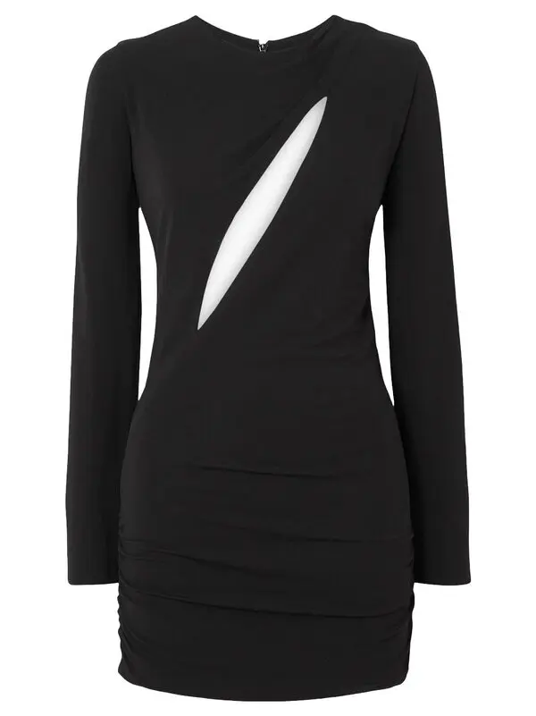 Versace Cutout Stretch-jersey Mini Dress - Black