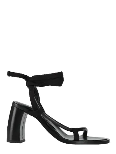 ANN DEMEULEMEESTER Sandals In Leather And Textile Fibers - Black
