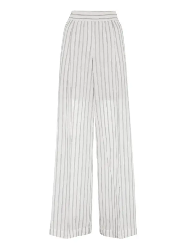 Brunello Cucinelli Cotton And Silk Loose Track Trousers - Grey