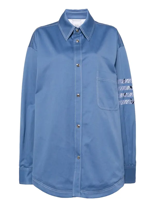 Thom Browne Contrast-lining Cotton Jacket - Blue