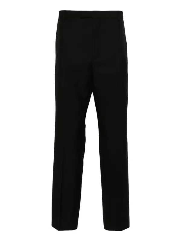 Gucci Logo-embroidered Twill Tailored Trousers - Black