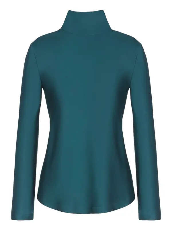 Giorgio Armani Mock-neck Silk Top - Green