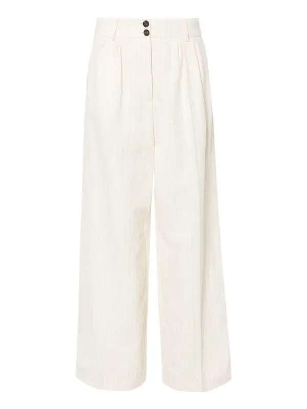ALLSAINTS Payton Striped Twill Trousers - Neutrals
