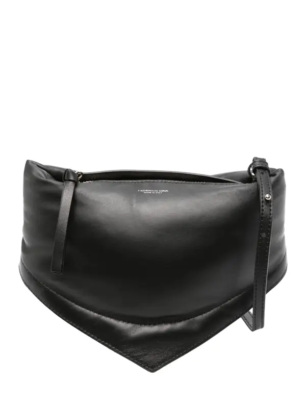 FEDERICO CINA Mini Tortellino Leather Bag - Black