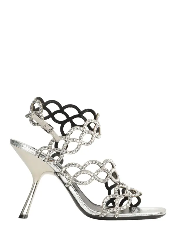 SERGIO ROSSI Sr Mermaid 100mm Sandals - Silver