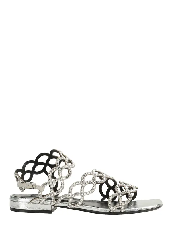 SERGIO ROSSI Sr Mermaid Crystal-embellished Sandals - Silver