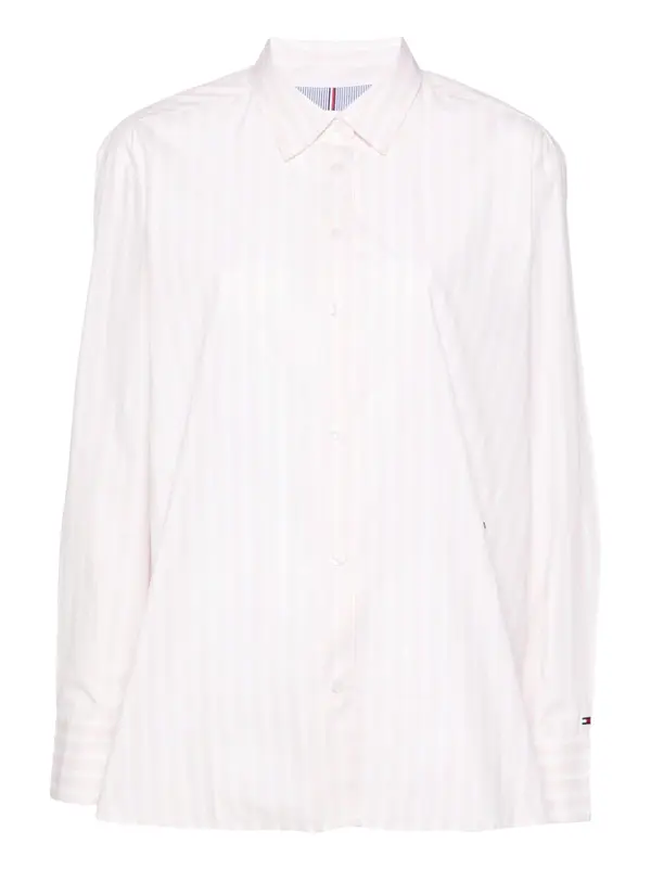 Tommy Hilfiger Striped Poplin Shirt - White