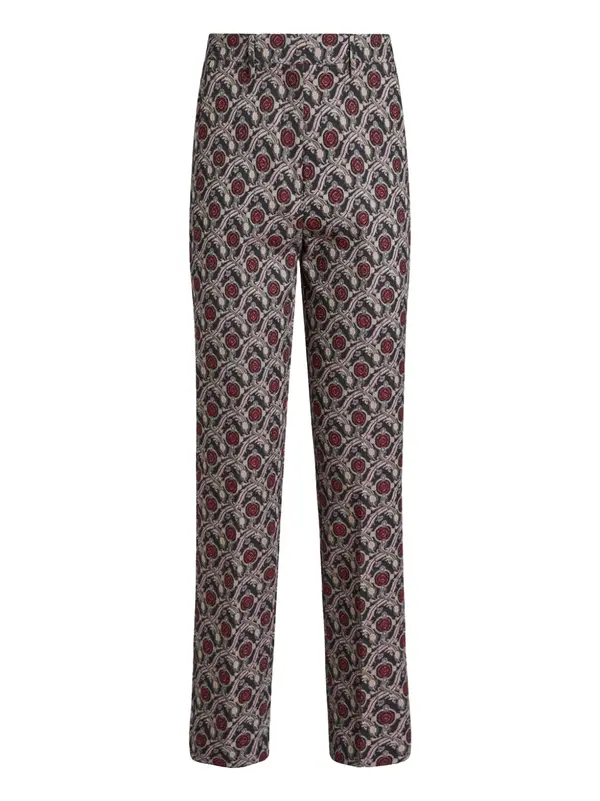 Etro Jacquard Cigarette Trousers - Black