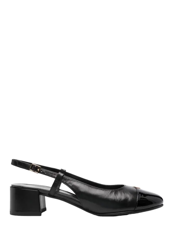 Tory Burch 45mm Double T-motif Leather Pumps - Black