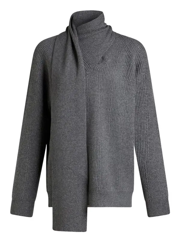 Etro Cashmere Scarf Sweater - Grey