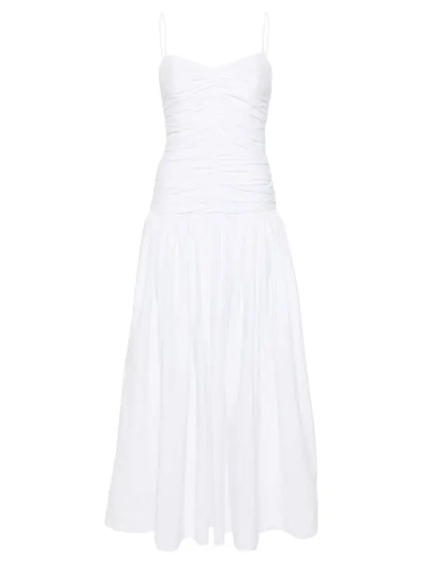 Matteau Gathered Drop-waist Dress - White
