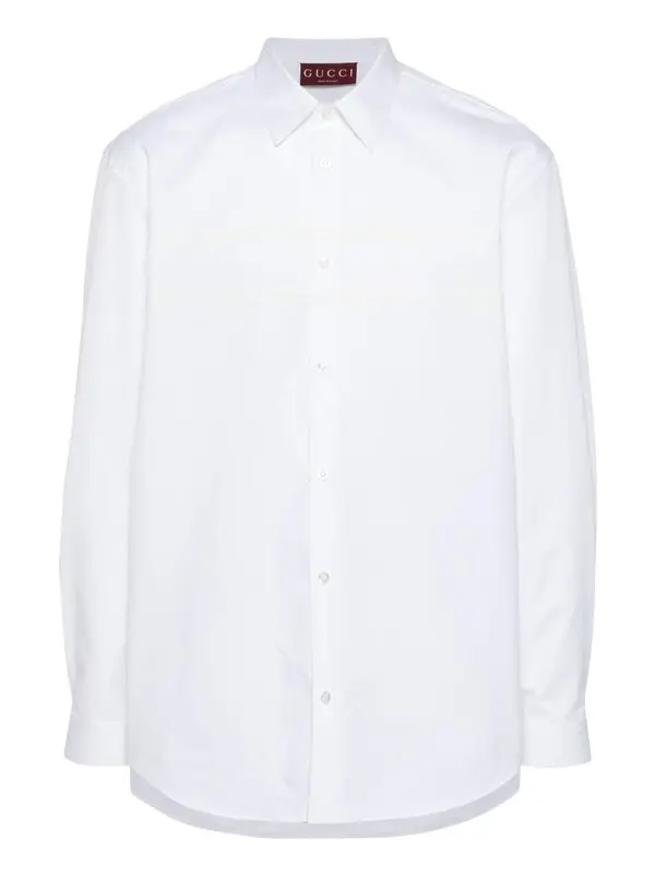 Gucci Logo-appliqué Cotton Shirt - White