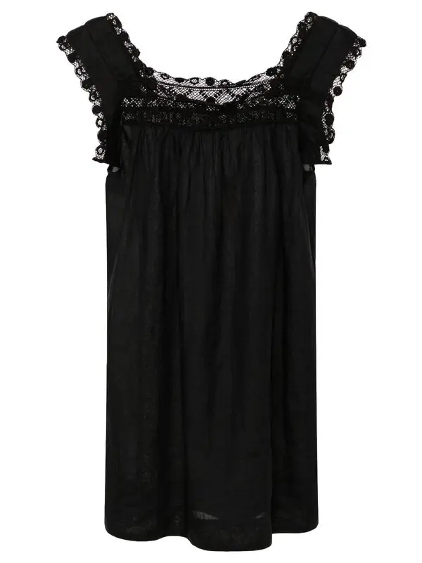 DÔEN Almadia Lace-trim Dress - Black