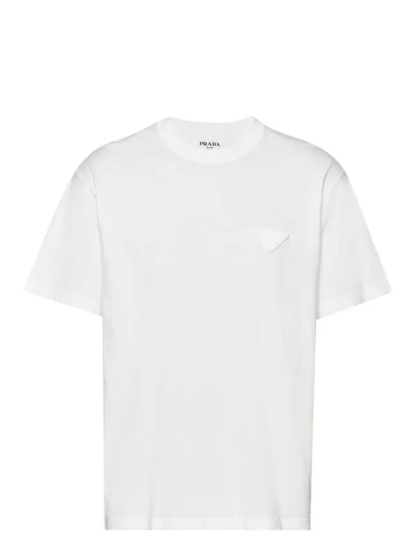 Prada Triangle-logo Cotton T-shirt - White