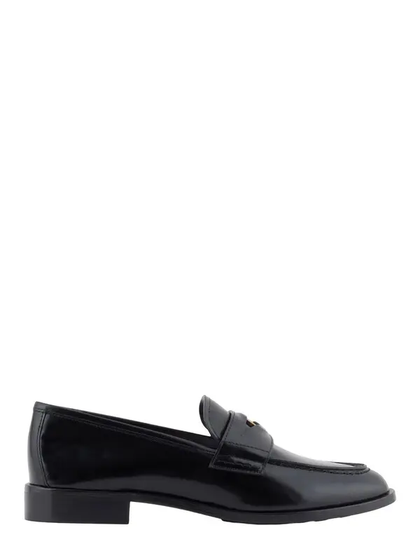 Giorgio Armani Brushed Leather Loafers - Black