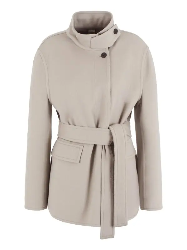 Giorgio Armani Single-breasted Cashmere Pea Coat - Beige