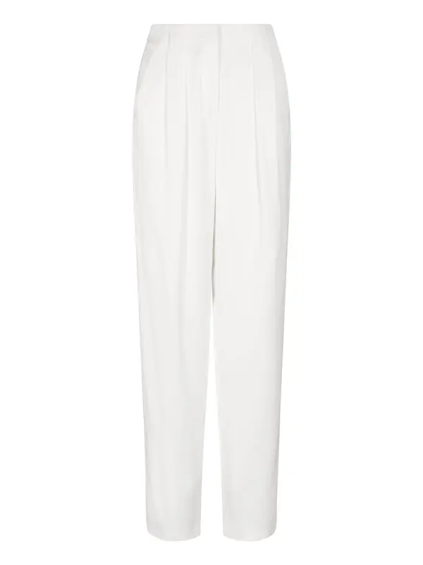 Giorgio Armani Double-sided Silk-satin Two-pleat Trousers - White
