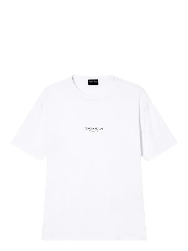 Giorgio Armani Cotton Interlock Crew-neck T-shirt - White