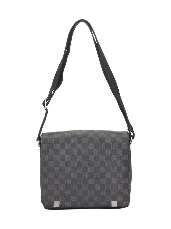 LOUIS VUITTON Damier Graphite District Messenger Bag - Black